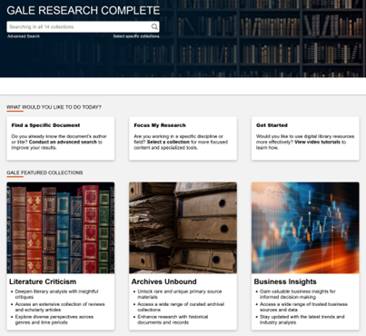 Library Spotlight: Gale Research Complete | Learning Success Hub